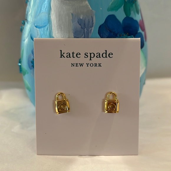 kate spade | Jewelry | Kate Spade Lock And Spade Stud Earrings | Poshmark